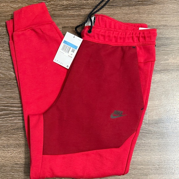 Nike | Pants | Nike Tech Mens Teo Tone Bright Red Sweatpants | Poshmark